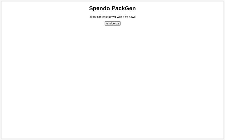 Spendo PackGen ― Perchance Generator