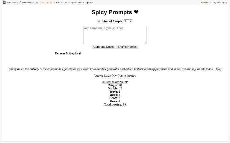 Spicy Prompts ️ ― Perchance Generator