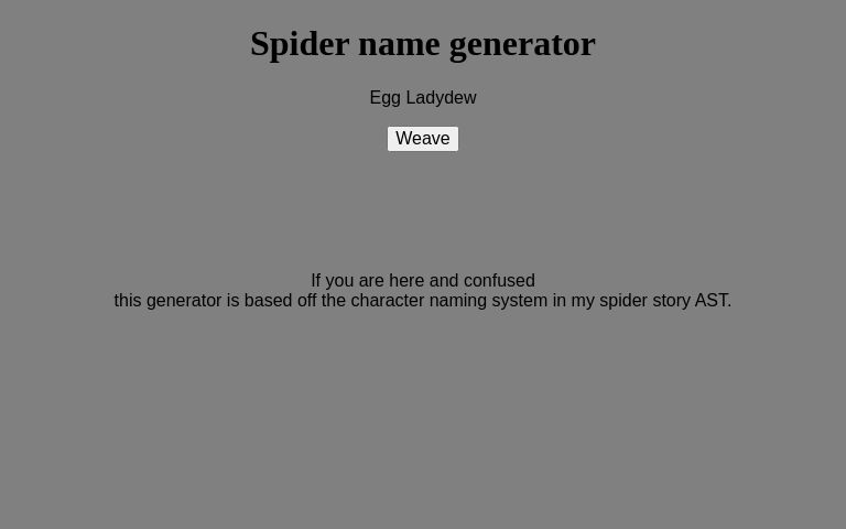 Spider name generator