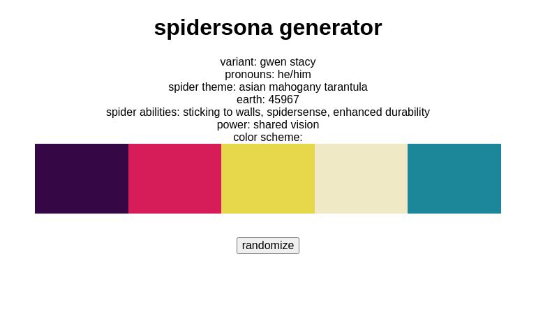 spidersona generator