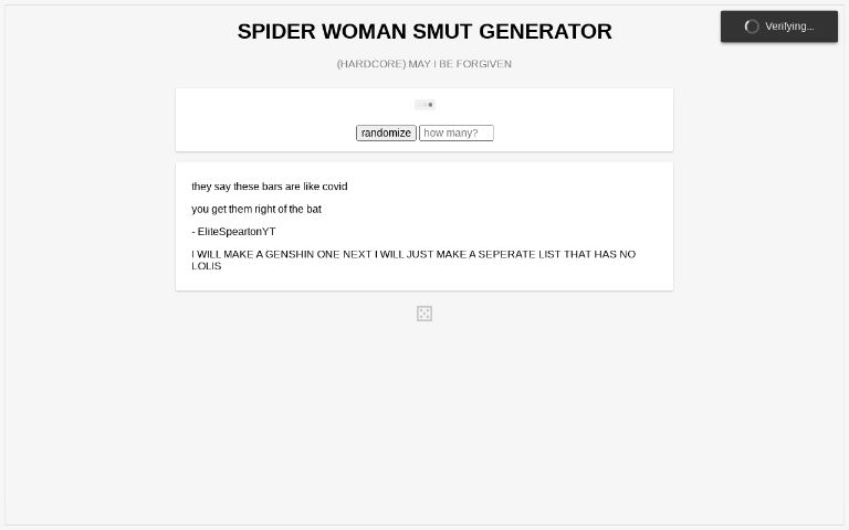 Spider Woman Smut Generator