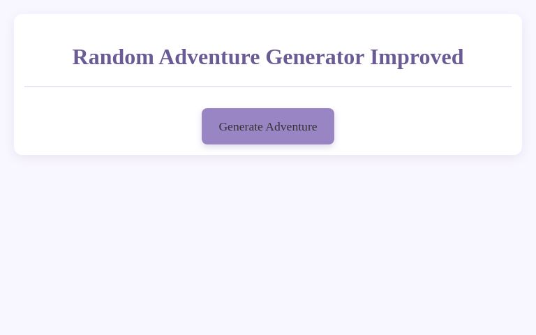 Random Adventure Generator Improved