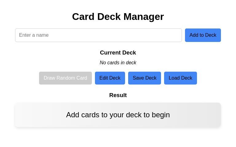 Card Deck Manager ― Perchance Generator
