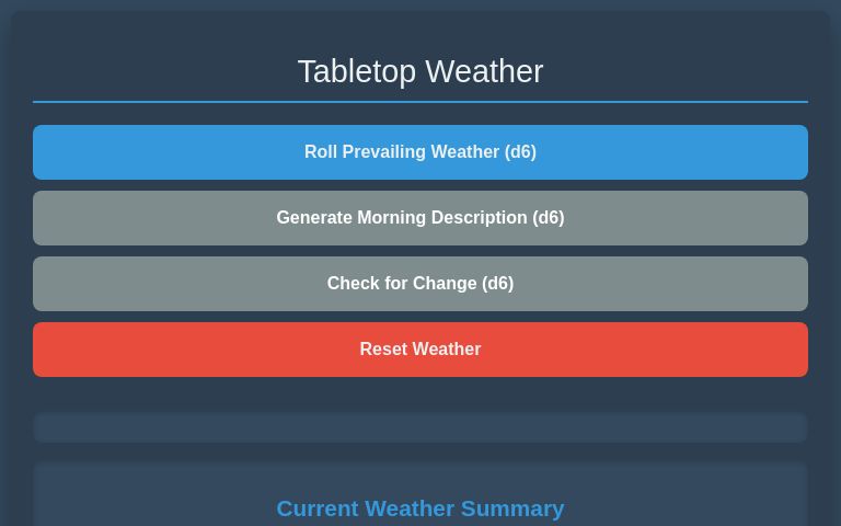 Tabletop Weather ― Perchance Generator