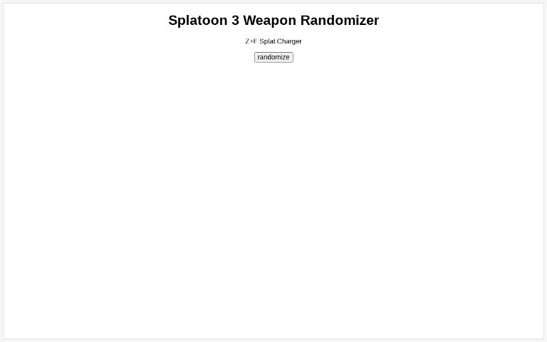 Splatoon 3 Weapon Randomizer ― Perchance Generator