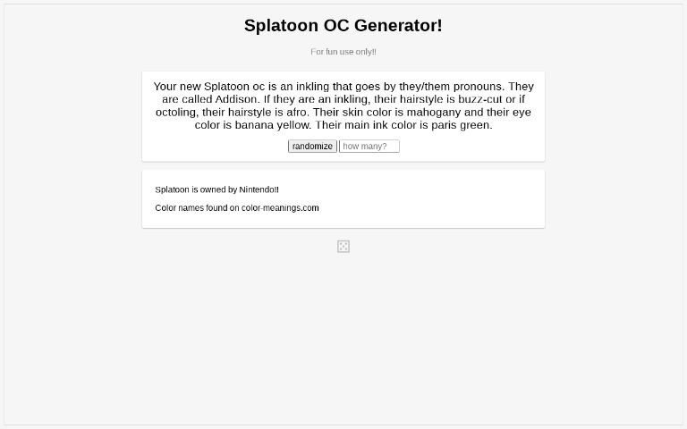 Splatoon OC Generator!