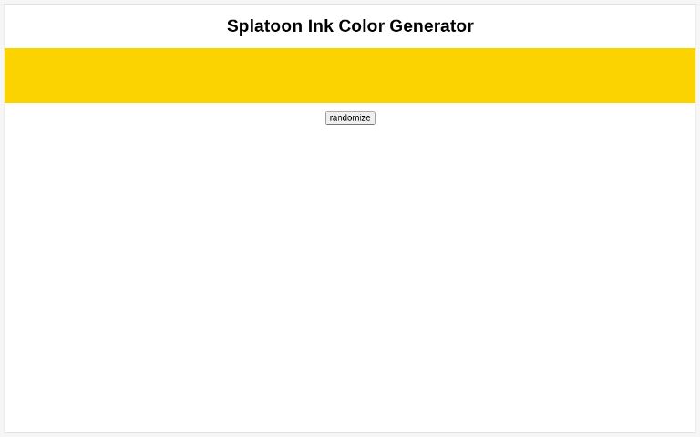 Splatoon Ink Color Generator