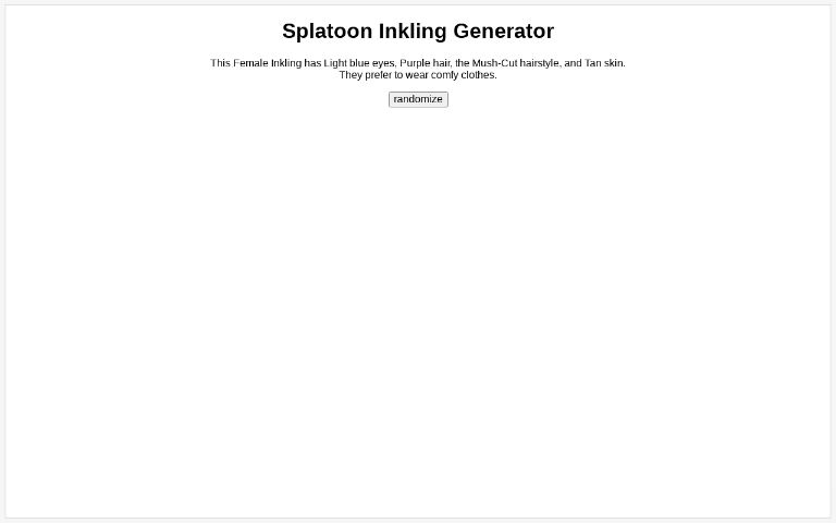 Splatoon Inkling Generator