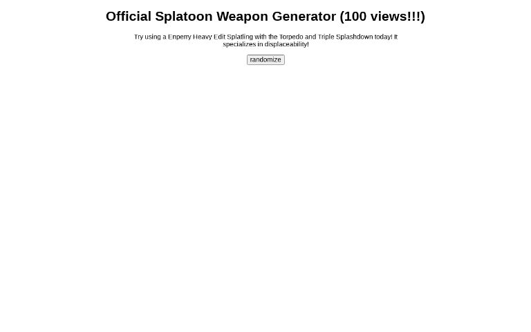Official Splatoon Weapon Generator (100 views!!!)