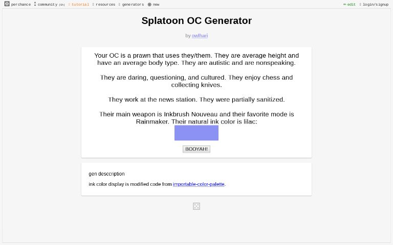 Splatoon OC Generator