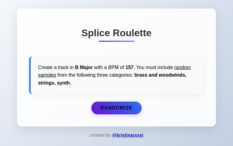 Splice Roulette ― Perchance Generator