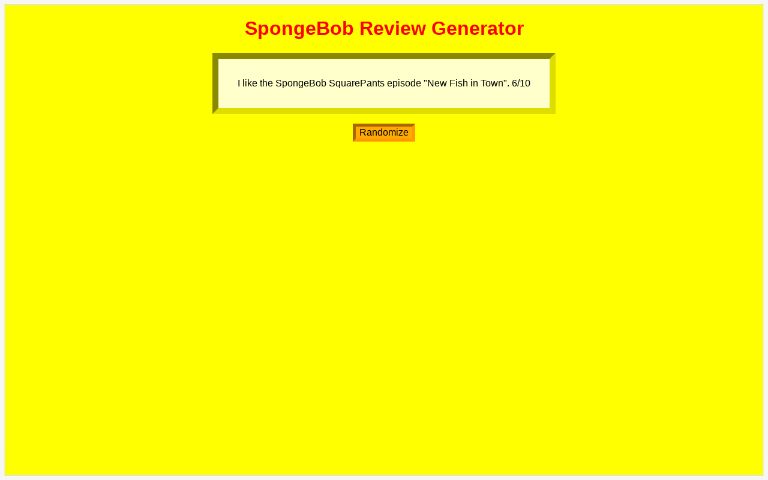 SpongeBob Review Generator