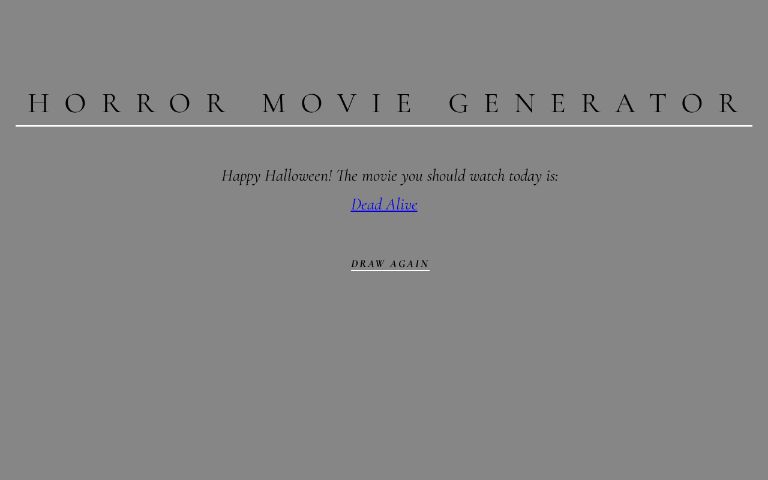 HORROR MOVIE GENERATOR