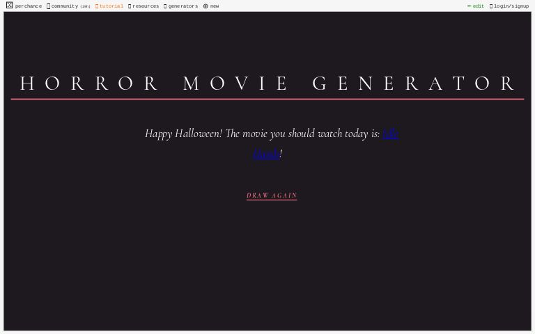 HORROR MOVIE GENERATOR