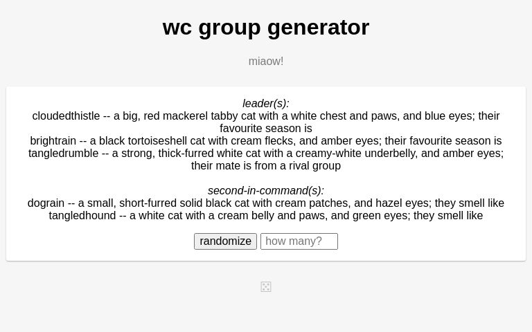 wc group generator
