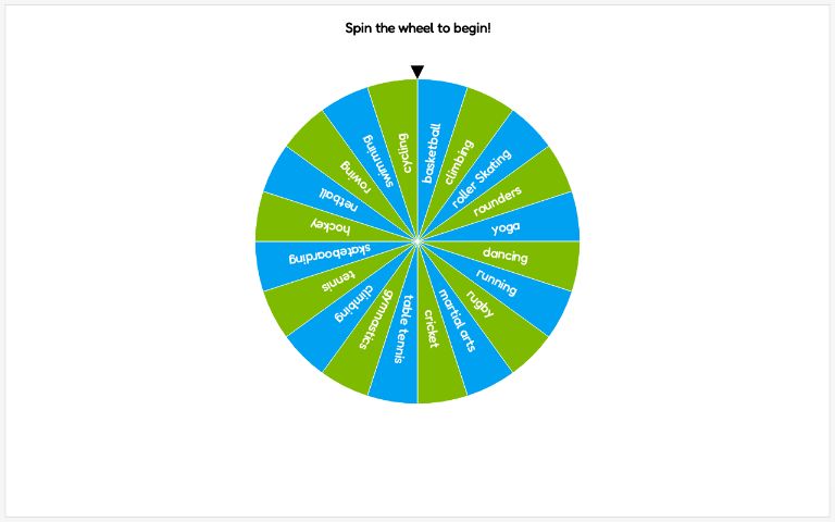 Sport Roulette ― Perchance Generator