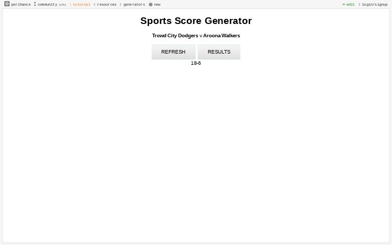Sports Score Generator