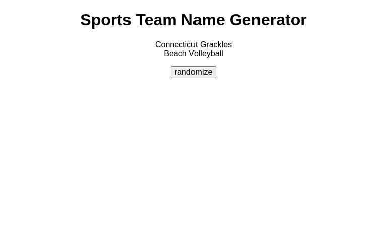 Sports Team Name Generator