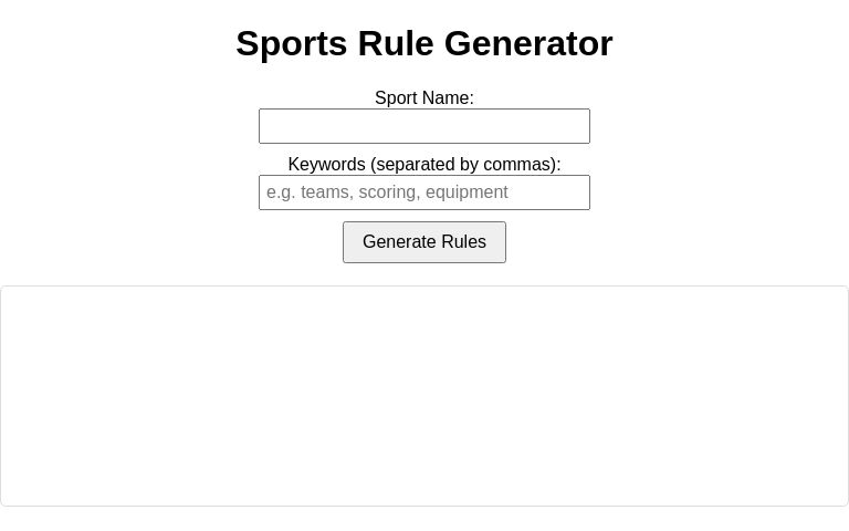 Sports Rule Generator