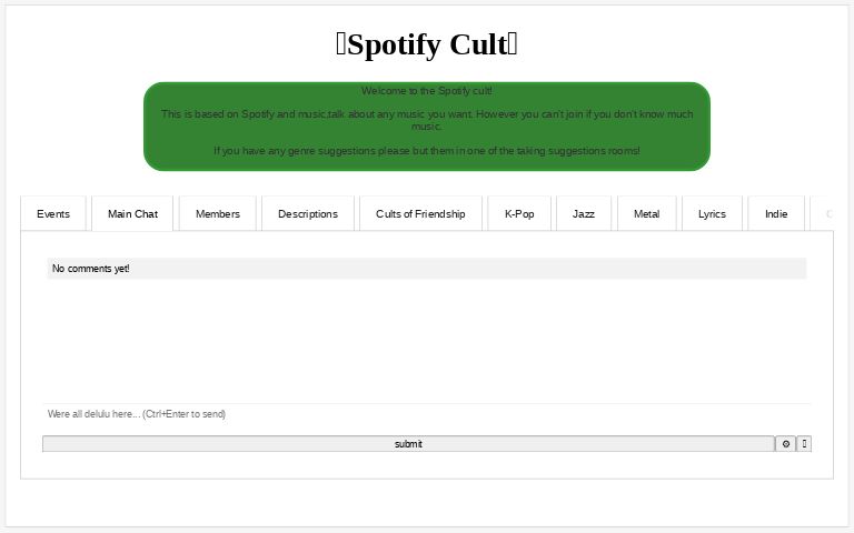 🎶Spotify Cult🎶 ― Perchance Generator