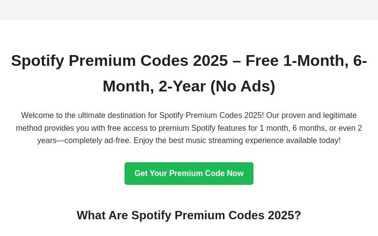 Spotify Premium Codes 2025 – Free 1-Month, 6-Month, 2-Year (No Ads ...