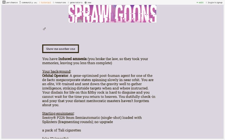 A Random Sprawl Goon ― Perchance Generator