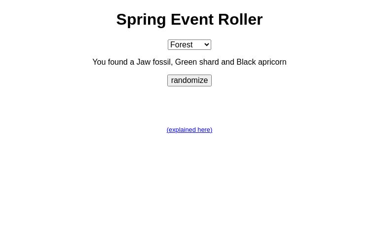 Spring Event Roller ― Perchance Generator