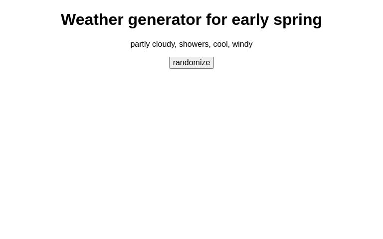 Weather generator for early spring