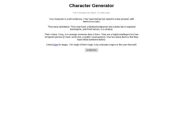 Character Generator