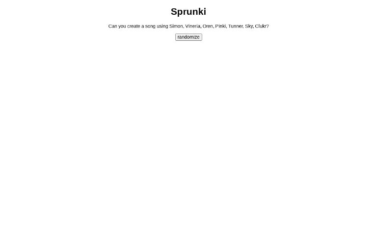 Sprunki ― Perchance Generator