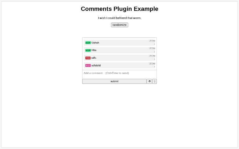 Comments Plugin Example