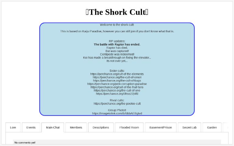 🦈The Shork Cult🦈 ― Perchance Generator