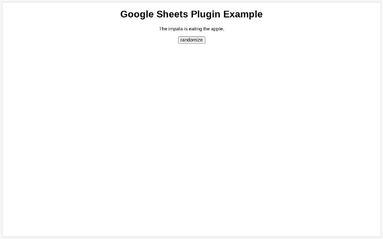 Google Sheets Plugin Example