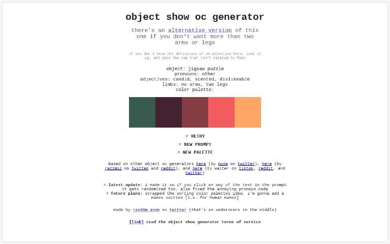 object show oc generator