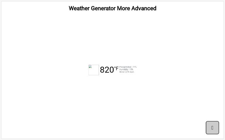 Weather Generator More Advanced
