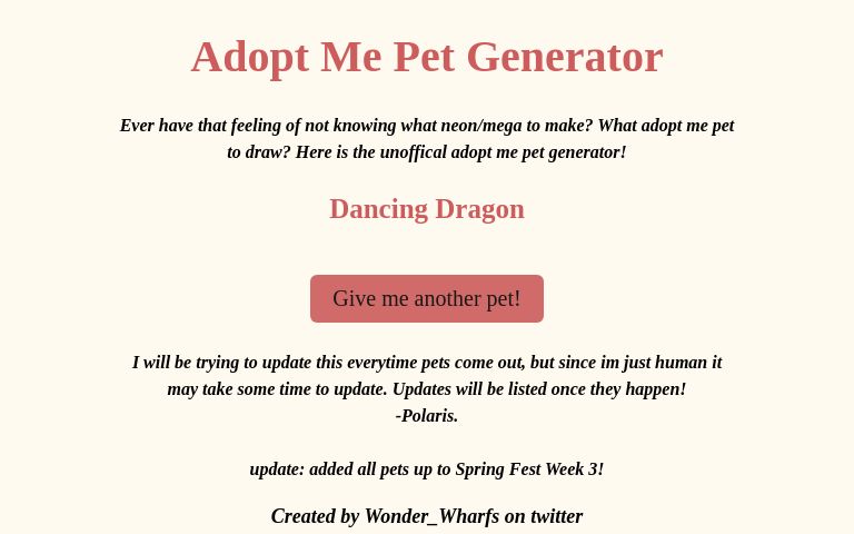 Adopt Me Pet Generator