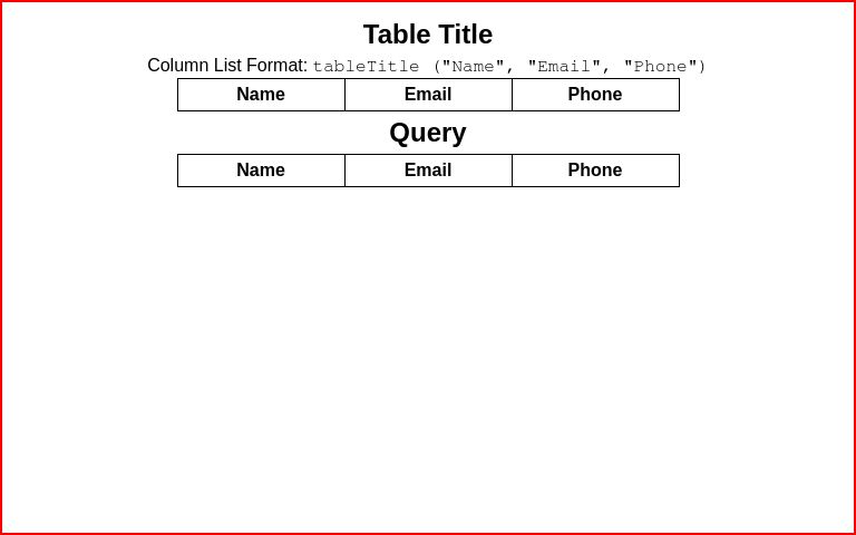 🟠 SQL Table ― Perchance Generator