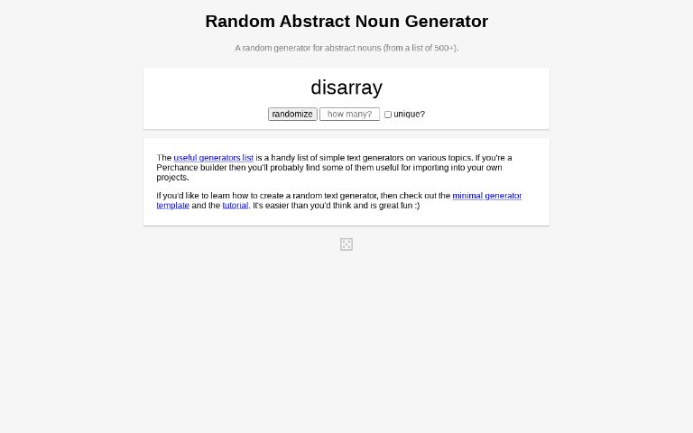 Random Abstract Noun Generator
