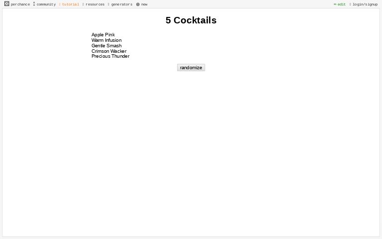 5 Cocktails ― Perchance Generator