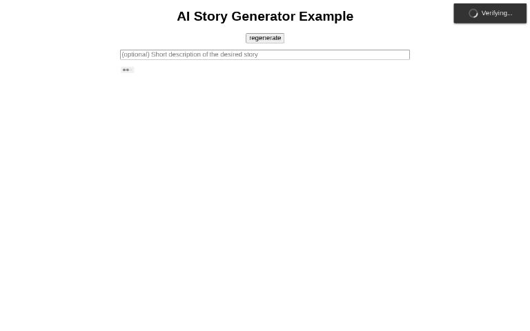 AI Story Generator Example