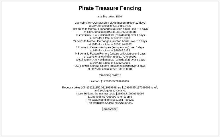 Pirate Treasure Fencing ― Perchance Generator