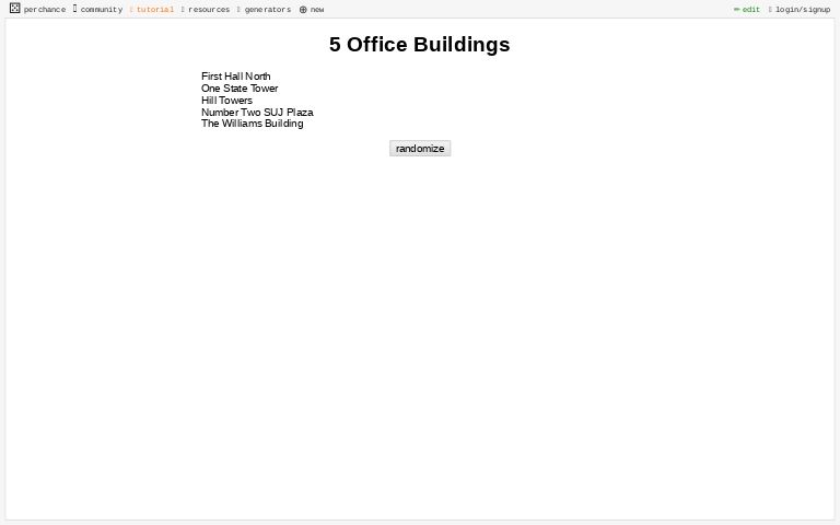 5 Office Buildings ― Perchance Generator