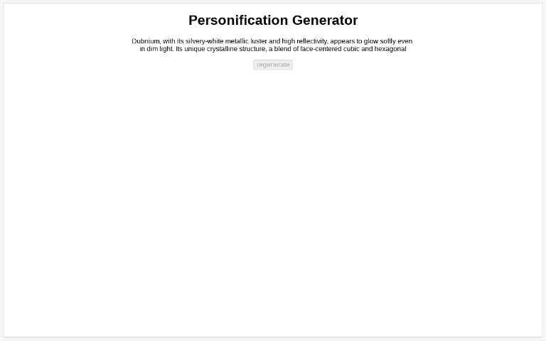 Personification Generator