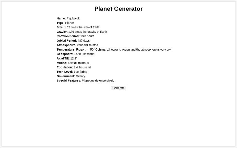 Planet Generator