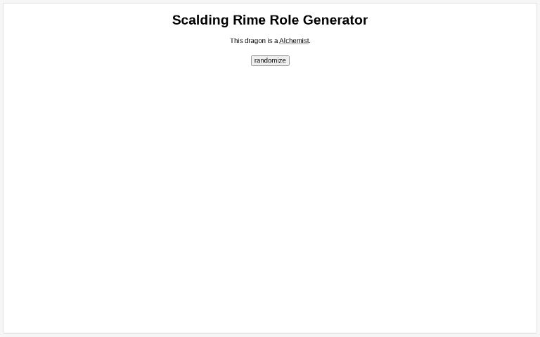 Scalding Rime Role Generator