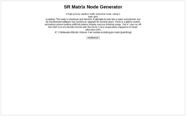 SR Matrix Node Generator