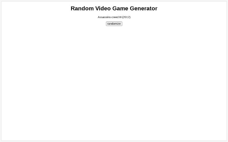 Random Video Game Generator