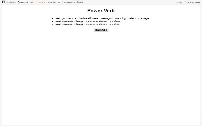 Power Verb ― Perchance Generator