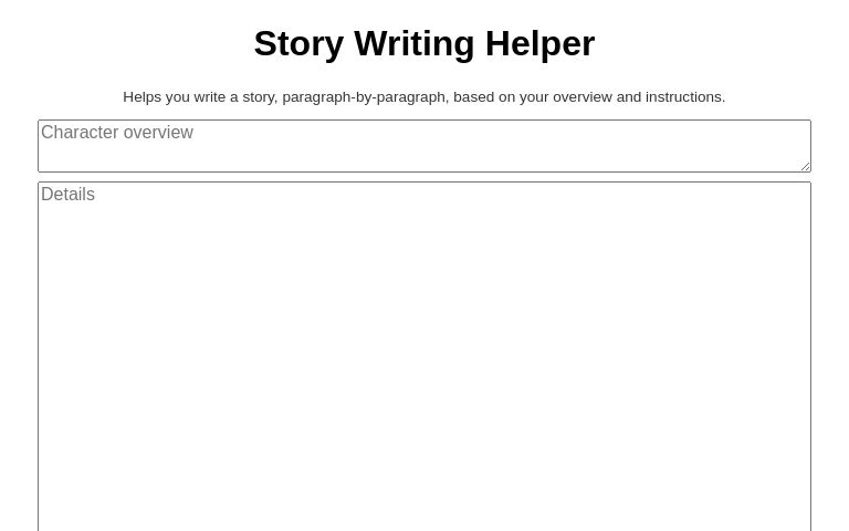 Story Writing Helper ― Perchance Generator