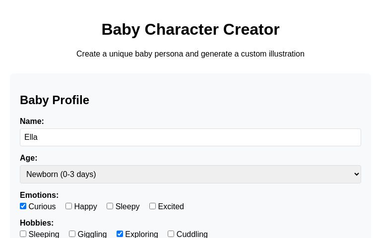Baby Character Creator ― Perchance Generator